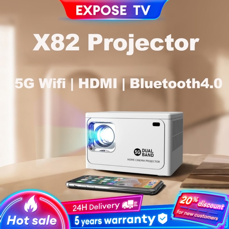 Smart Projector Android 10.0 Projector OS 4K HD Bluetooth4.0 LCD ...