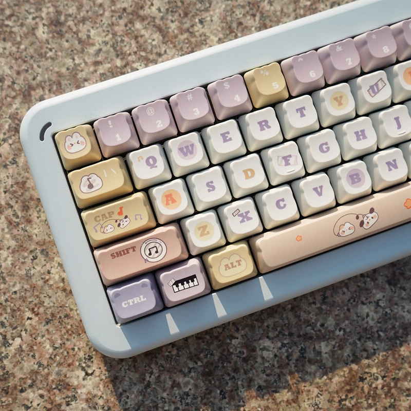 【Keycap Only】Music Party Keycaps Cartoon Cute Girl 139 Keys PDA Profile ...