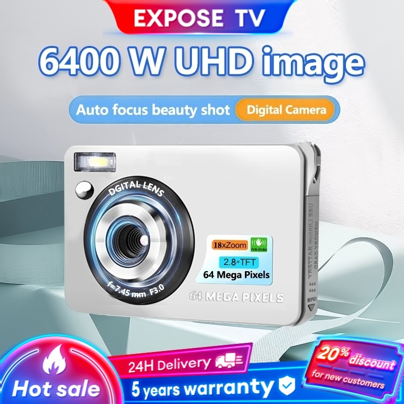 CCD Digital Camera 64MP Ultra HD 18x Optical Zoom Auto Focus Self-Timer ...