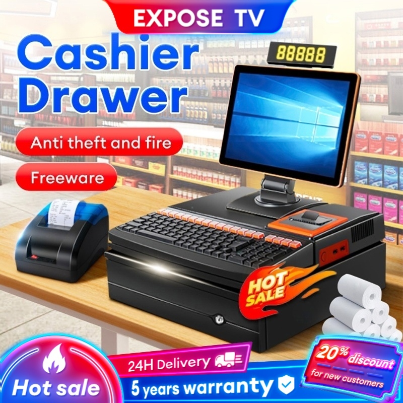 Cashier Drawer Box 5 Compartment Cash Drawer 4 Paper Money 5 Coin Box ...