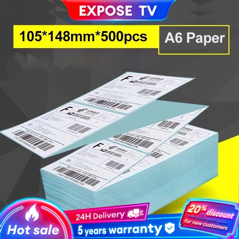500pcs Thermal Paper Sticker A6 Paper Roll Airway Bill Sticker Thermal ...