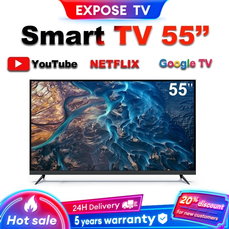 4K TV 55 Inch Smart TV Android TV 12.0 Television UHD 1080P HDR Wifi ...