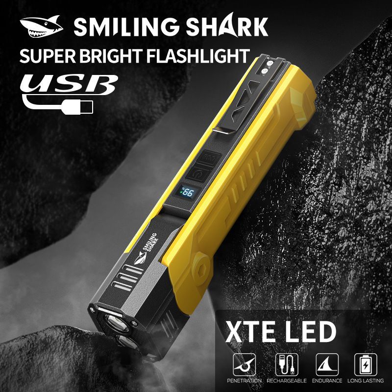 SMILING SHARK Multifunctional Flashlight Dual Light Work Light with ...