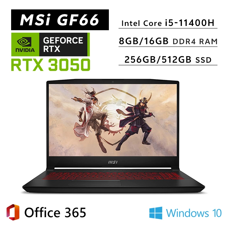 MSI Katana GF66 RTX 3050 Gaming Laptop 15.6 inch FHD 144Hz Refresh rate ...