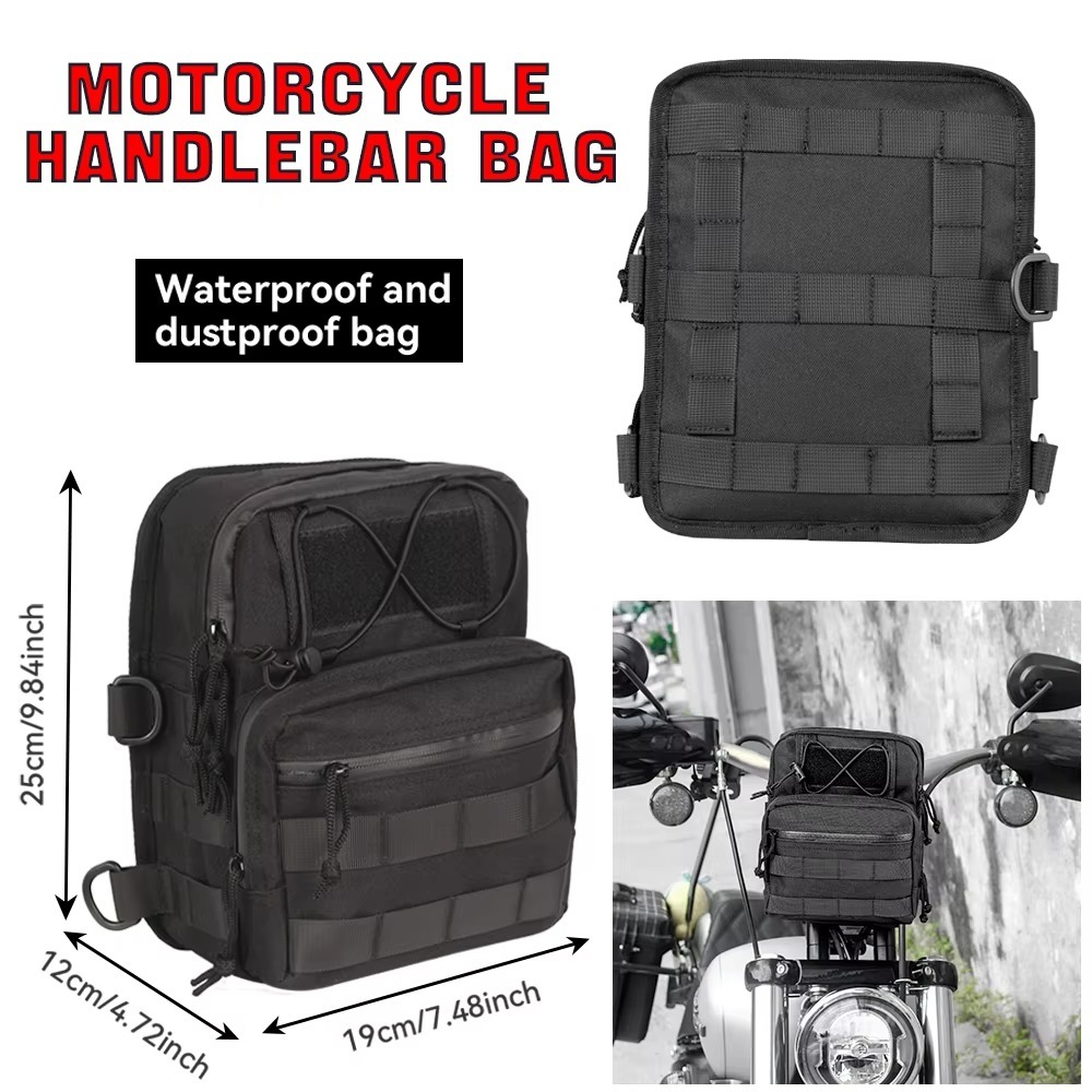 Motorcycle T-Bar Handlebar Bag Tool Pouch For Harley Softail Dyna ...