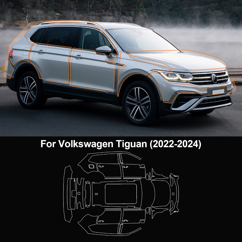 For Volkswagen Tiguan 2022 2023 2024 Pre Cut PPF Car Paint Protection ...