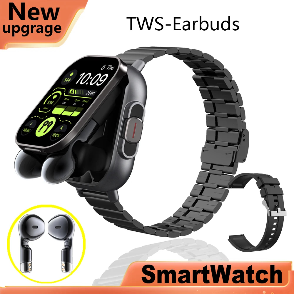 TWS 2 In 1 Smart Sports Watch Wireless Bluetooth Headset Calling Health ...