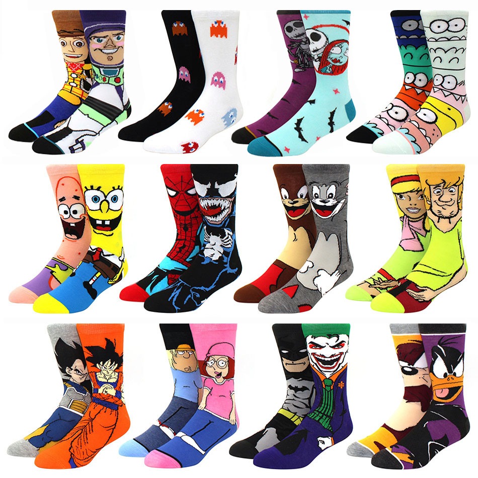 Cartoon personality men's socks trend yin yang socks hip hop harajuku ...