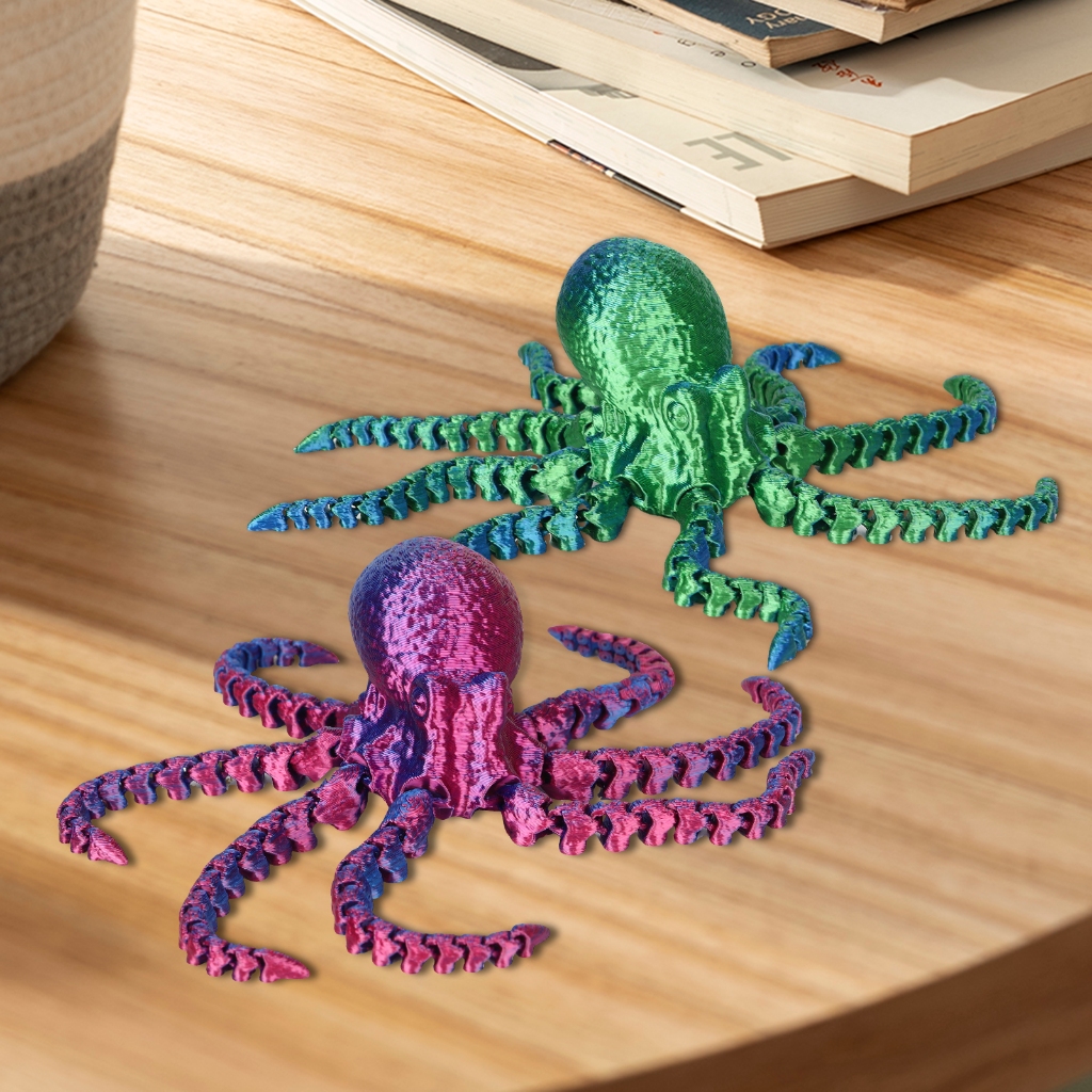Octopus 3D printed fish colorful octopus prank movable joint ornament ...
