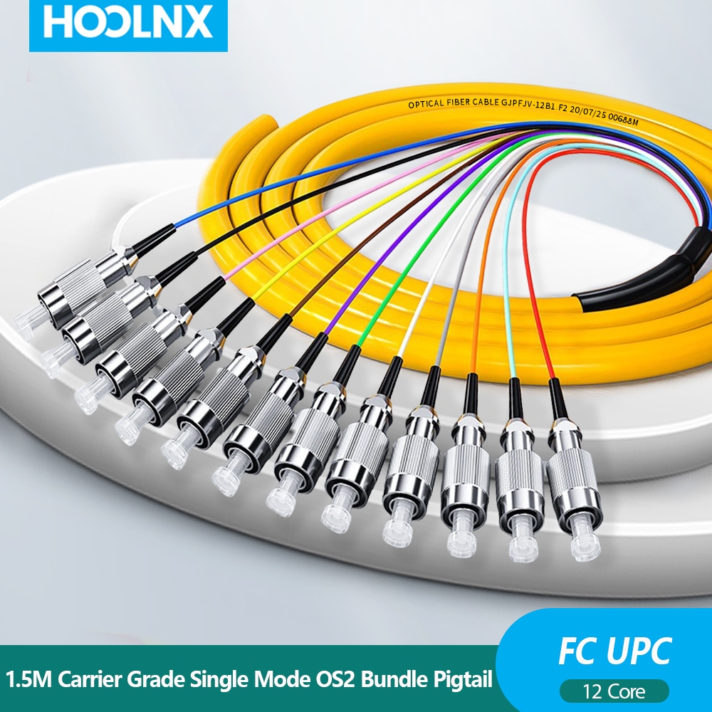 HOOLNX Carrier Grade FC UPC 12-Core Single Mode 1.5M LSZH Ribbon ...