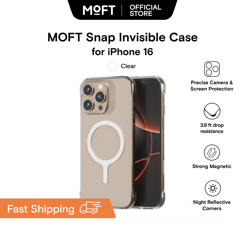 MOFT Snap Clear Case For iPhone 16 Magnetic Compatible Phone Casing #MD021 | Shopee Malaysia