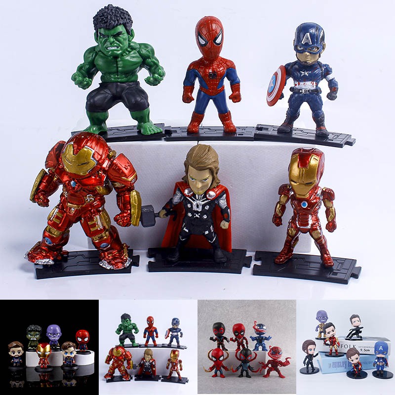 6 pcs/set Anime Action Figurines The Avengers Super Hero PVC Figure ...
