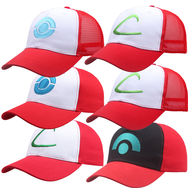 Anime Cartoon Pokemon Hats Pocket Monster Figure Ash Ketchum Cosplay ...