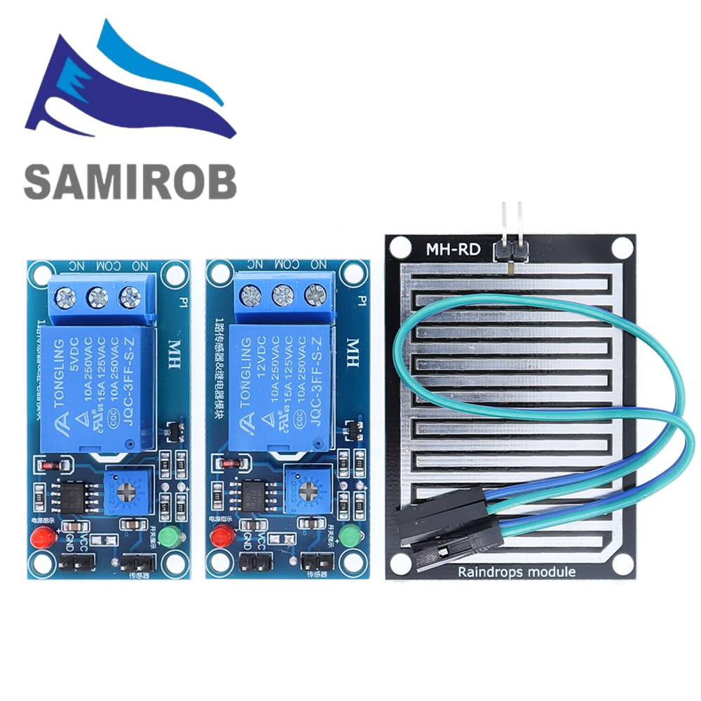 Rain water sensor module + DC 5V 12V Relay Control Module Rain Sensor ...