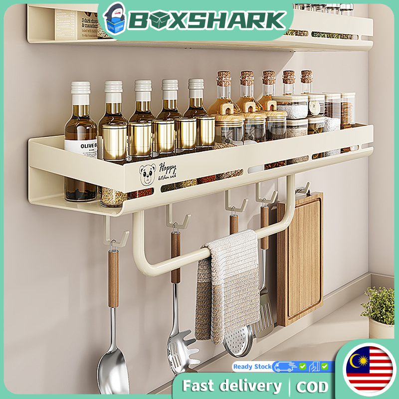Wall Mounted Spice Rack Kitchen wall hanging Rak Rempah Seasoning Rack ...