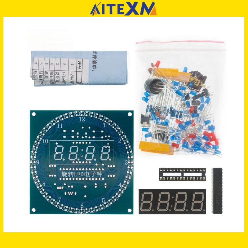 DIY Rotating Digital LED Display Module Alarm Electronic Digital Clock ...
