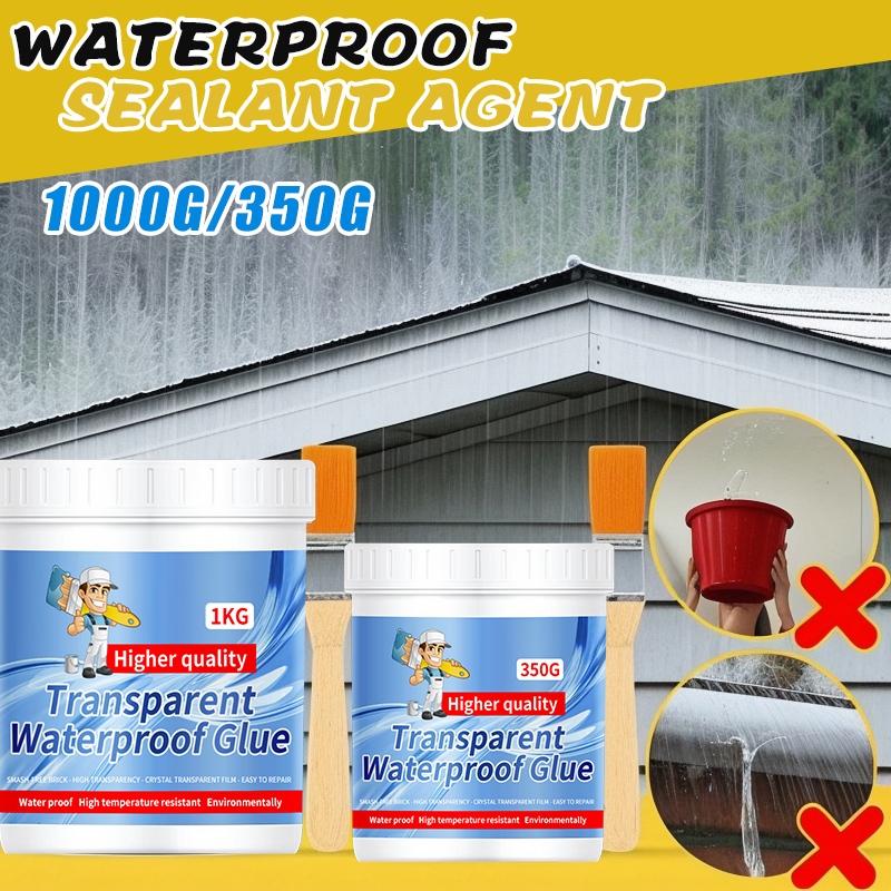 1000G Free Brush Super Transparent Waterproof Sealant Glue Repair ...