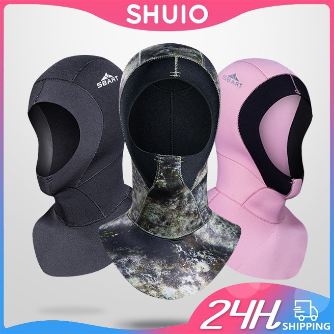 SHUIO 3mm Neoprene Diving Cap Scuba Diving Head Neck Cover for ...