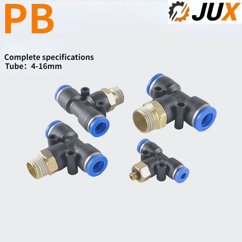 Pb Male Threaded T-Type Tee Joint Pneumatic Trachea Quick Plug Joint PB4-01/6-01/8-02/10-03/12 ...