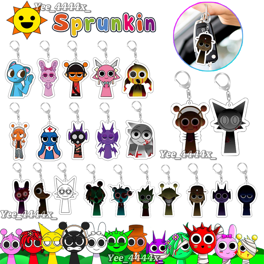 Flat Acrylic Sprunki Incredibox Peripheral Keychain | Sprunki Acrylic ...
