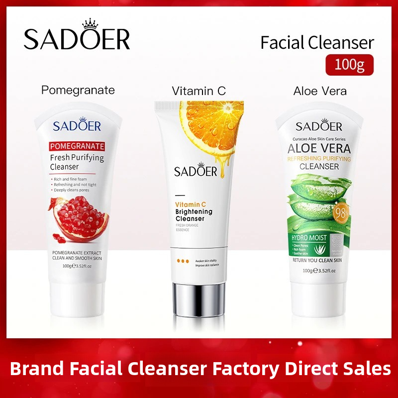 SADOER Vitamin C Facial Cleanser Milk Whitening Refreshing Face Cleaning 100g | Shopee Malaysia