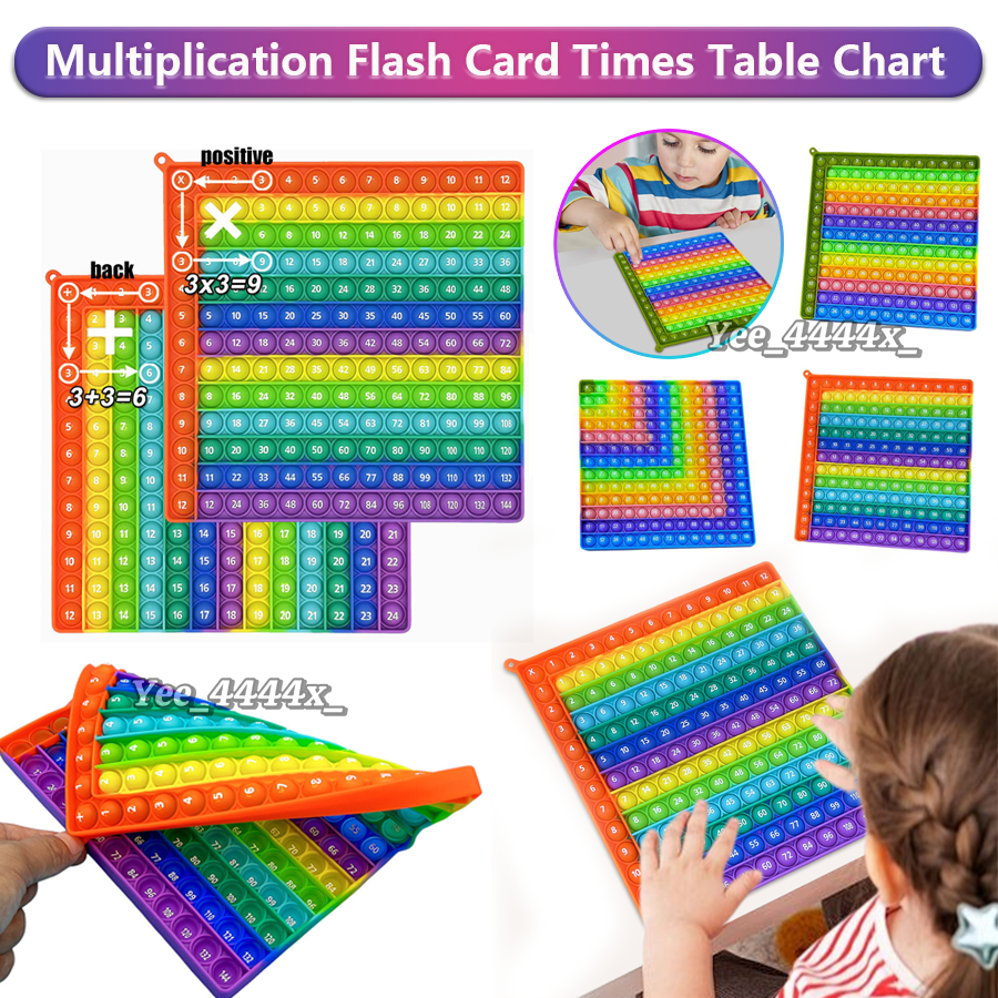 Multiplication Game Board Fidget Toy Multiplication Flash Card Times ...