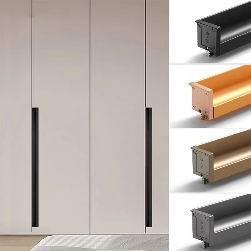 Light Luxury Embedded Hidden Drawer Handle Wardrobe Door Slotted ...