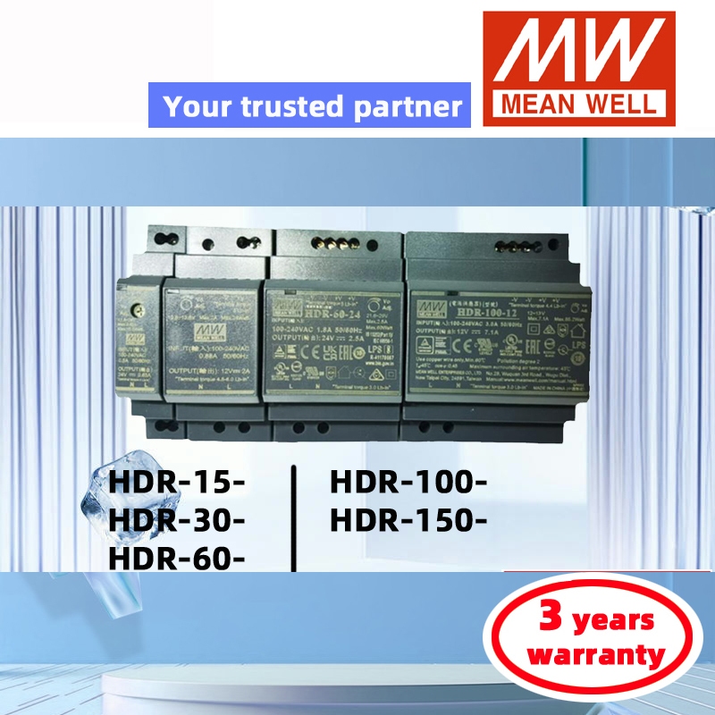 MEAN WELL HDR-15 HDR-30 HDR-60 HDR-100 HDR-150 DC12V DC24V Switching Power Supply Meanwell DC ...
