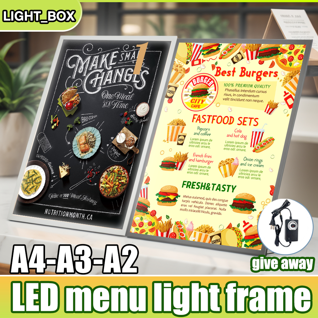 Super bright menu board with light adjustable brightness, Adjustable ...