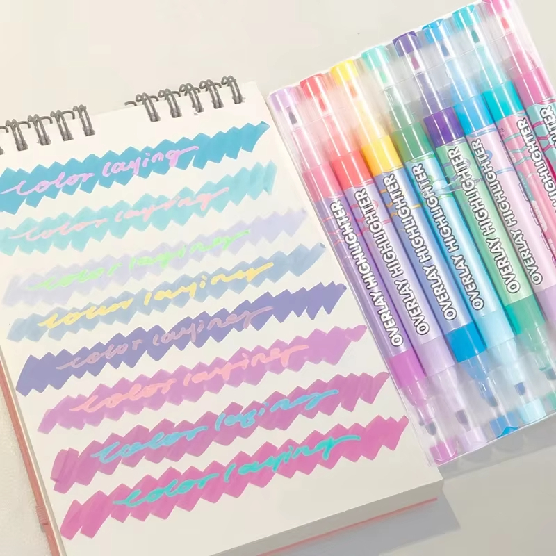 16 Colors Magic Overlay Highlighter Pen Set Student Diary Scrapbook ...