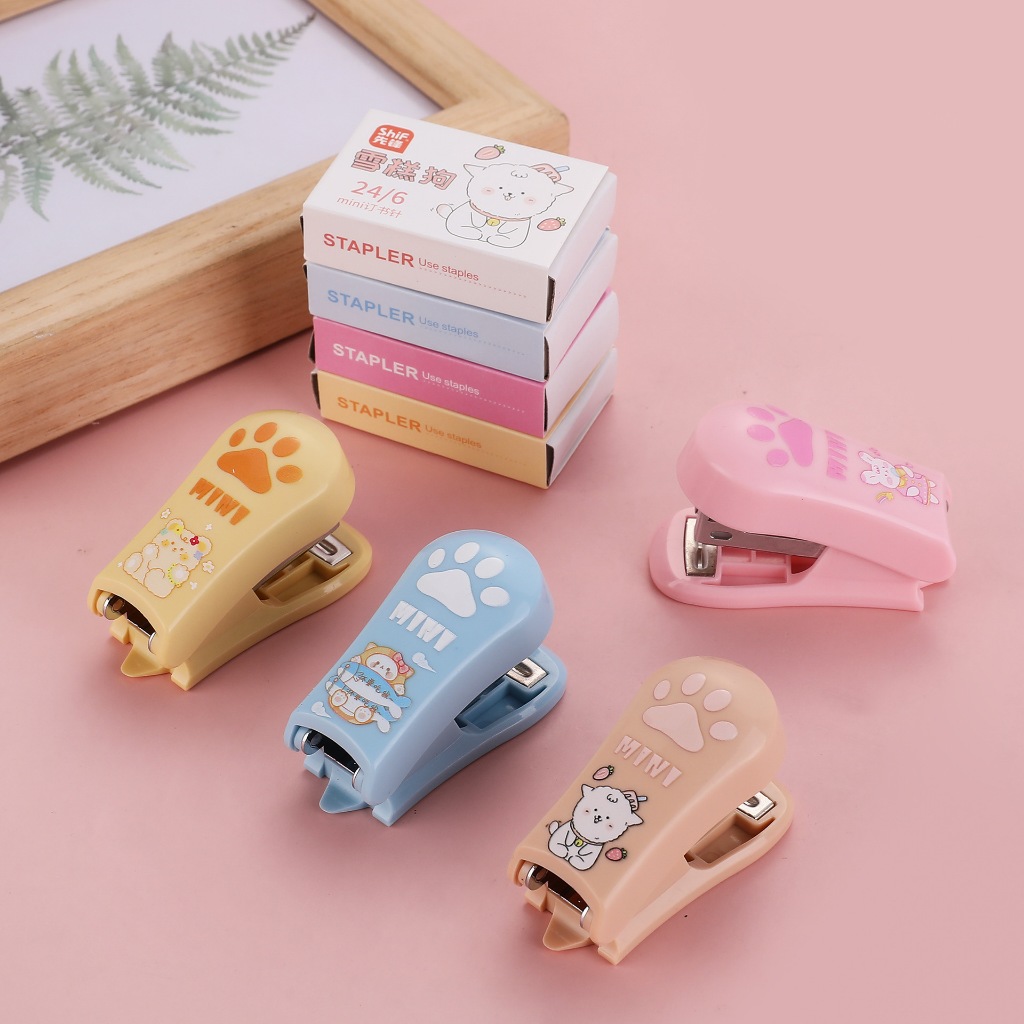 Cartoon Stapler Mini Small Set Cute Student Stationery Multi functional ...