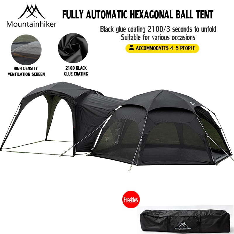MOUNTAINHIKER Hexagonal Automatic Ball Tent Quick Open Camping Tent ...