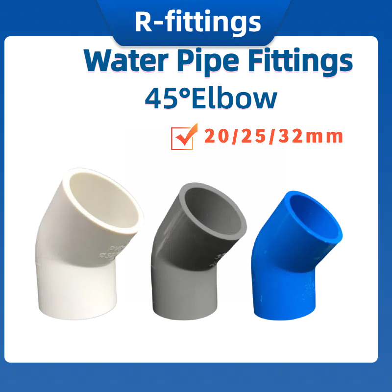 PVC 20 25mm Fitting Water Pipe Joint Connector 45 ° Elbow Fish Tank ...