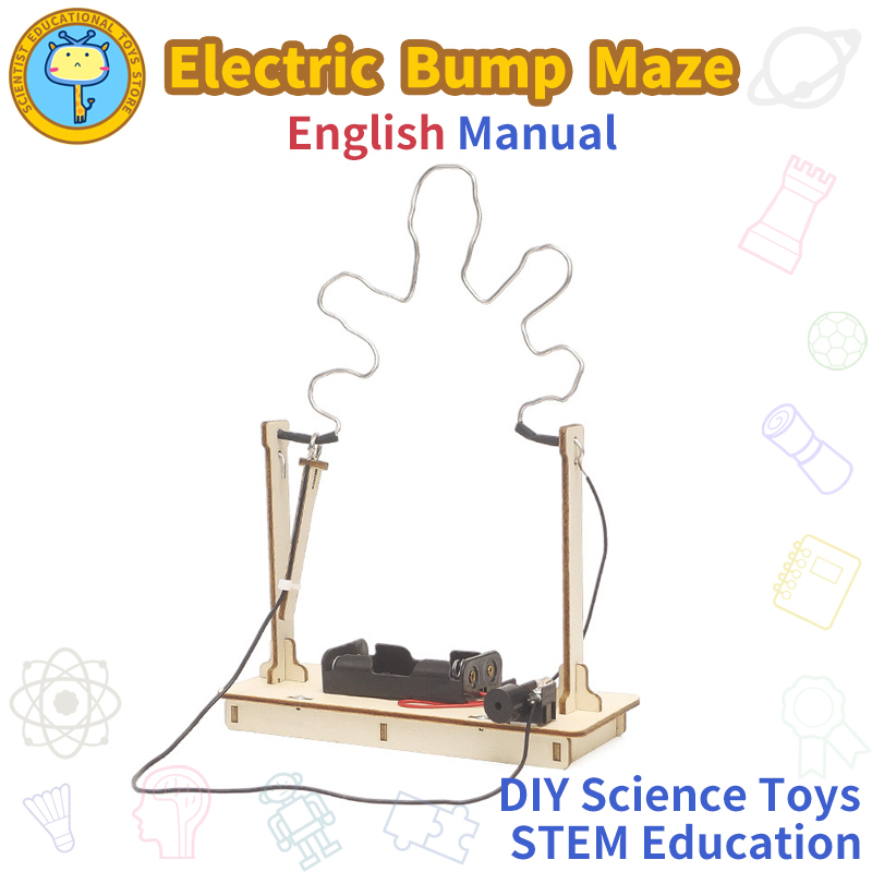 🚀Science Toys🔥Diy Electric Bump Maze STEM Kit Kids Educational Assemble ...