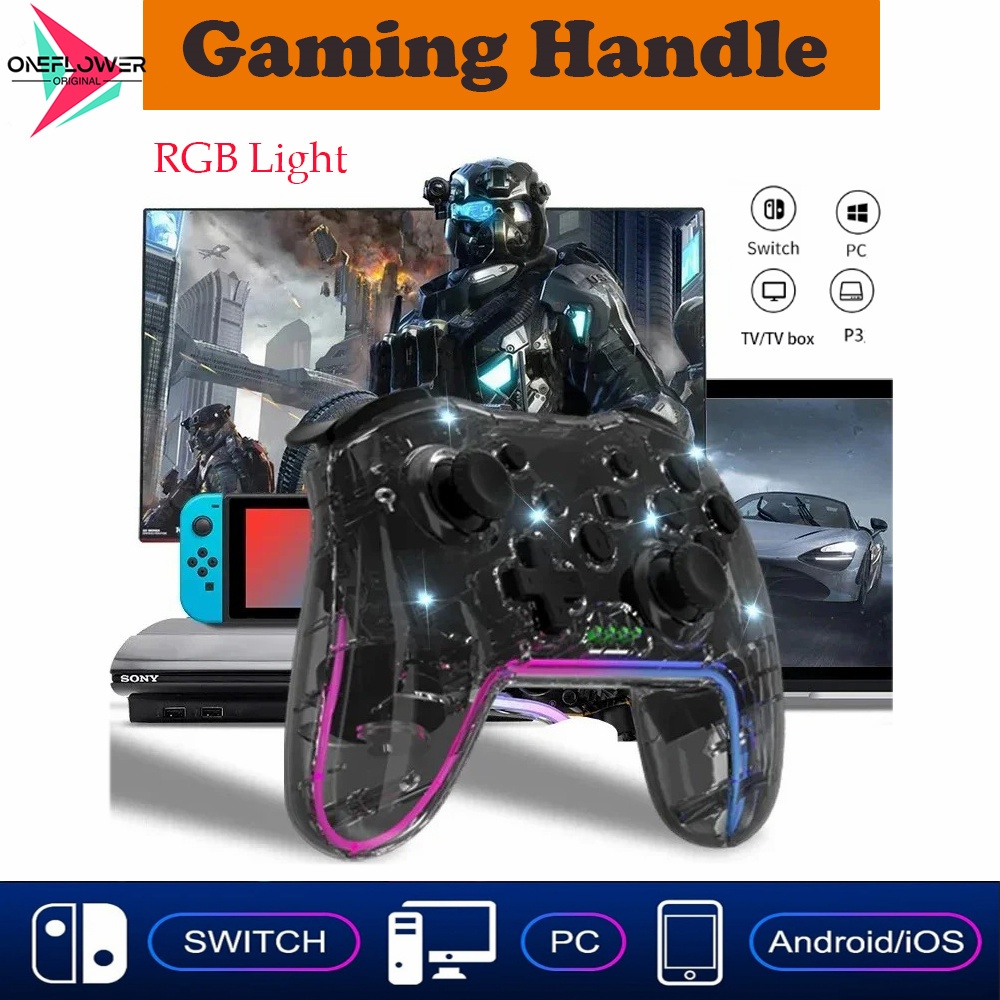 RGB Wireless Gamepad, Controller With RGB Breathing LED For Nintendo ...
