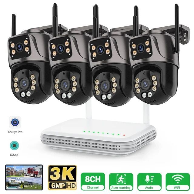 6MP HD Wireless IP Camera Dual Lens Security Proction PTZ WIFI Camera ...