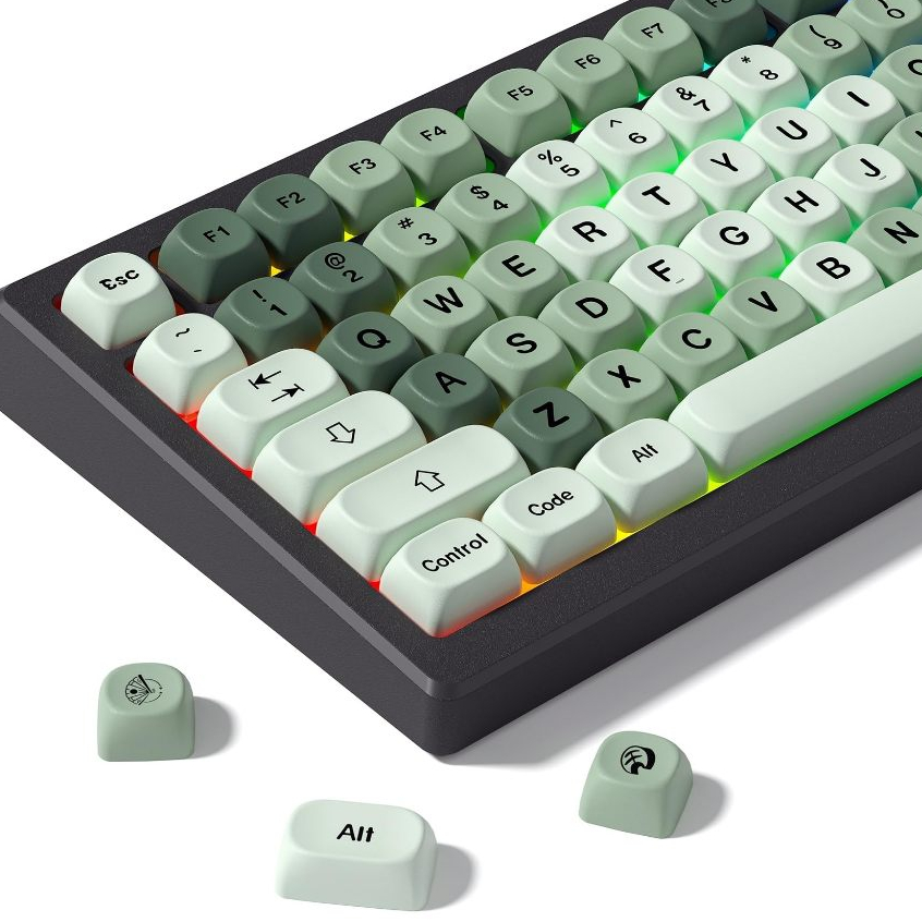 Womier 134 Keys MOA Gradient Matcha Dye Sublimation Keycaps for Cherry ...