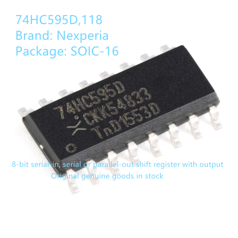10pcs 74HC595D SOIC-16 Original authentic 8-bit serial or parallel output shift register ...