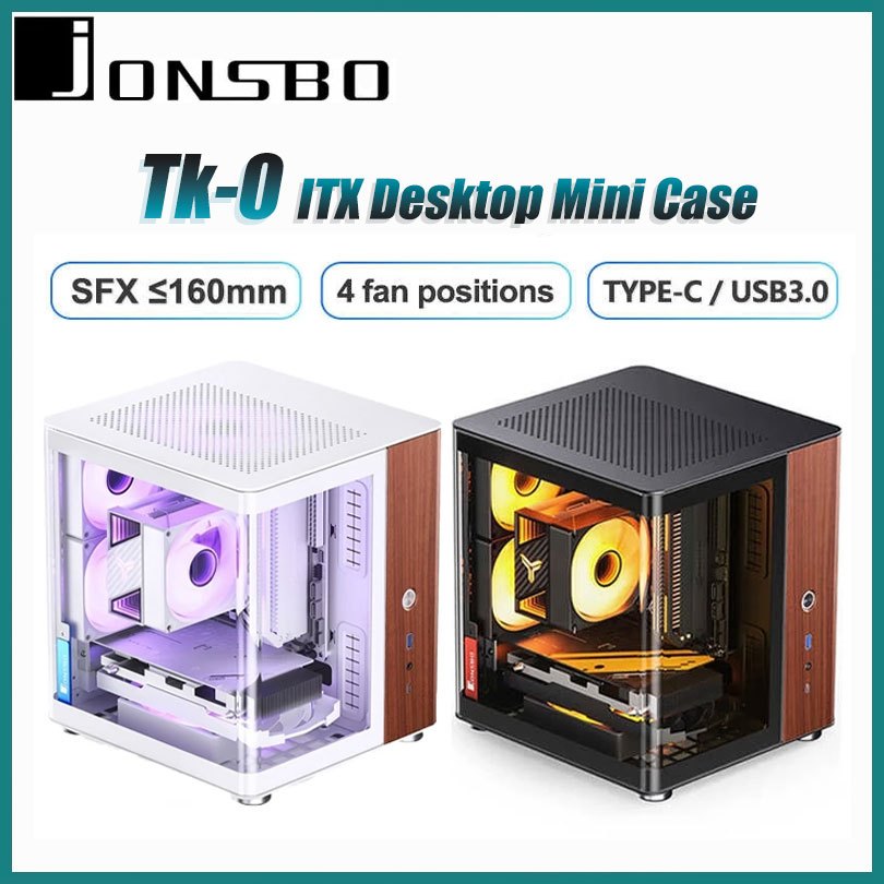 JONSBO TK-0 Back Plug Sea View Case Curved Fish Tank Small Case Walnut ...