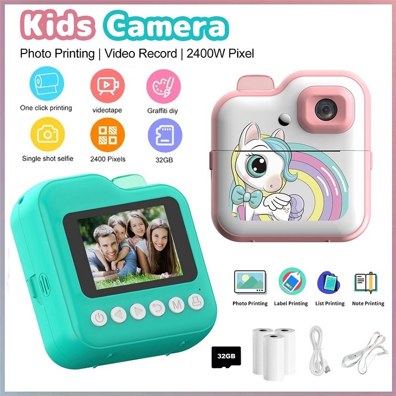 Kids Instant Printing Camera Wireless Digital Camera Printing Bluetooth ...