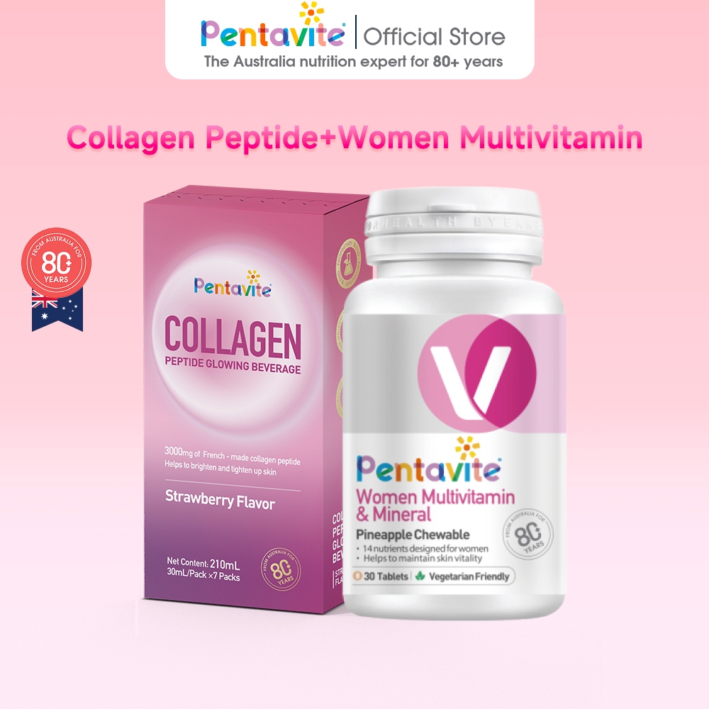 Pentavite Women Multivitamin & Mineral Pineapple Chewable 30 tablets 14 ...