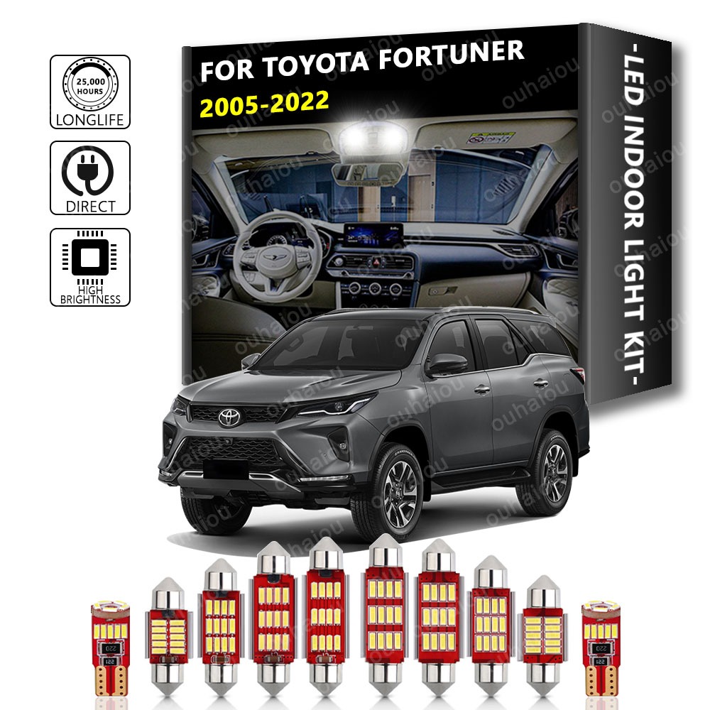 8pcs Interior LED For Toyota Fortuner MK1 MK2 2005 To 2022 Canbus ...