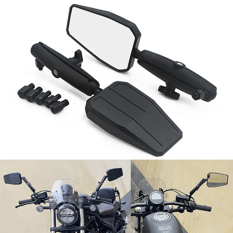 Universal Motorcycle Rearview Mirrors Off Road Adventure Wide View Side ...