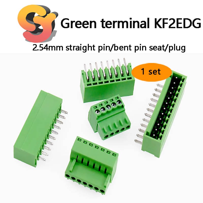 [Ready Stock Supply] 1 Set Green Terminal 2EDGV-2.54mm Straight Curved ...