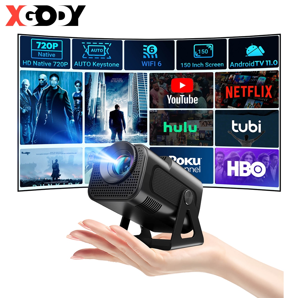 XGODY Gimbal 5 Portable Mini Projector 4K 1080P Full HD Home Theater ...
