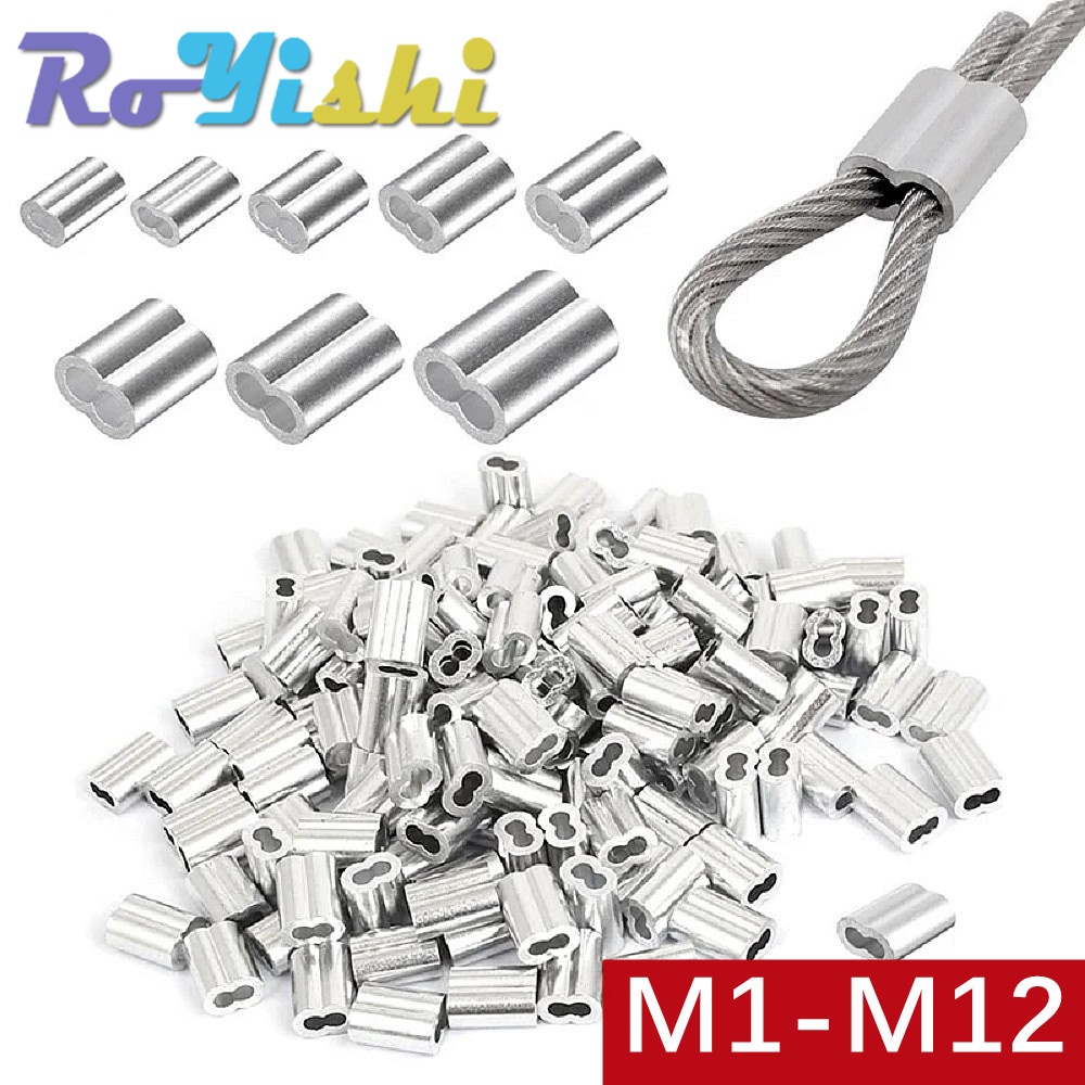 1-100Pcs Double Hole Cable Crimp Sleeve M1-M12 Wire Ferrules 8-Shape ...