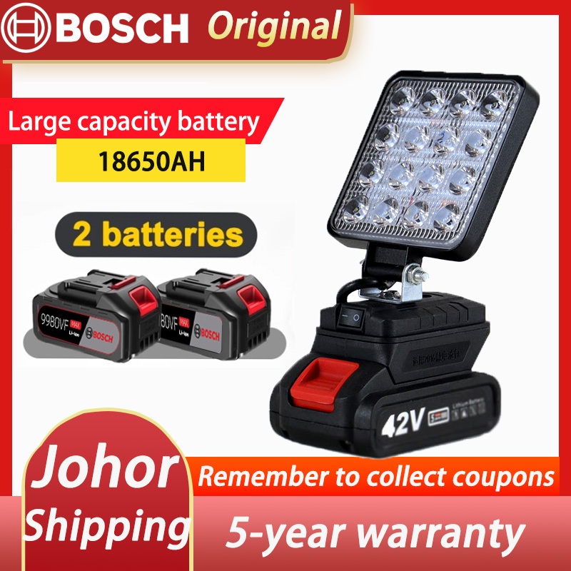 BOSCH 4“ Cordless LED Work Light Spotlight For 18V 32W Li-ion Battery ...