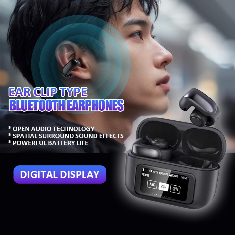 Tws Bluetooth Wireless Headset Clip-On LCD Touch Screen Noise ...