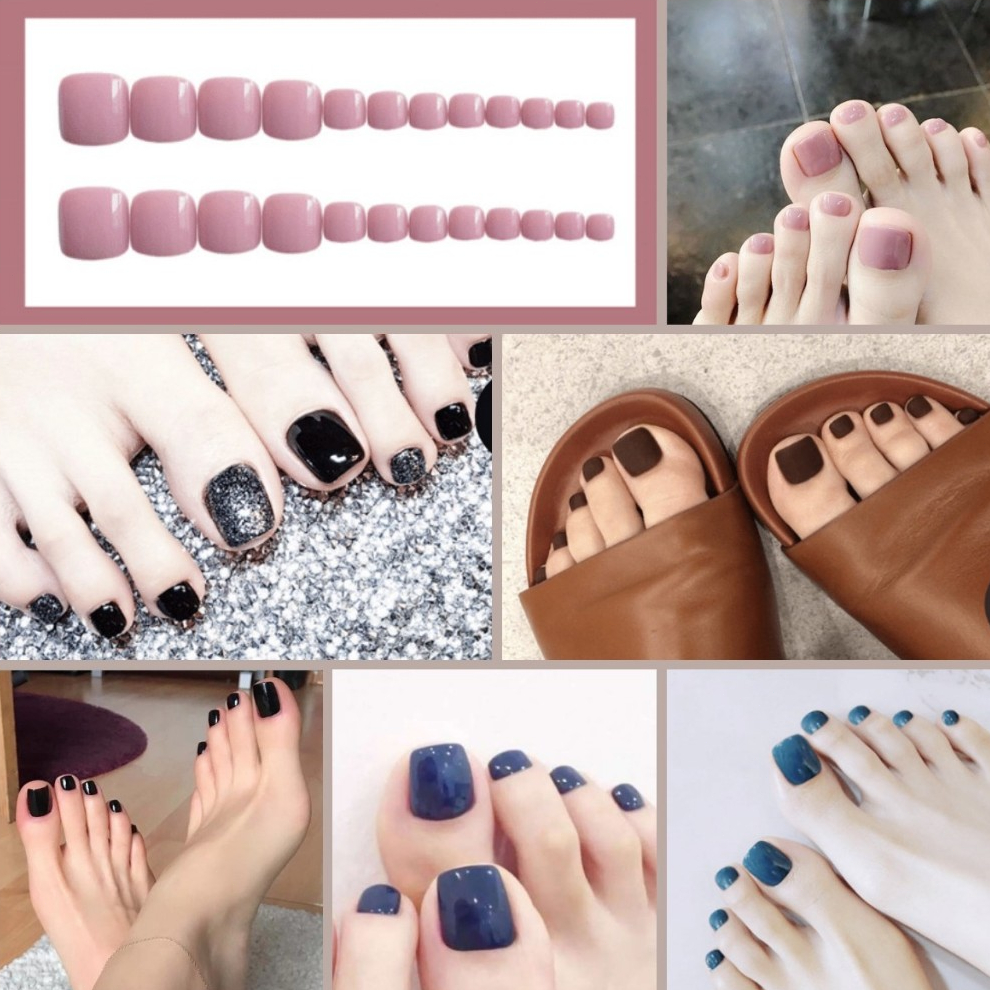 [2025NEW] 24Pcs/Box 3D Toe Nails DIY Fake Nail with Glue Water proof ...
