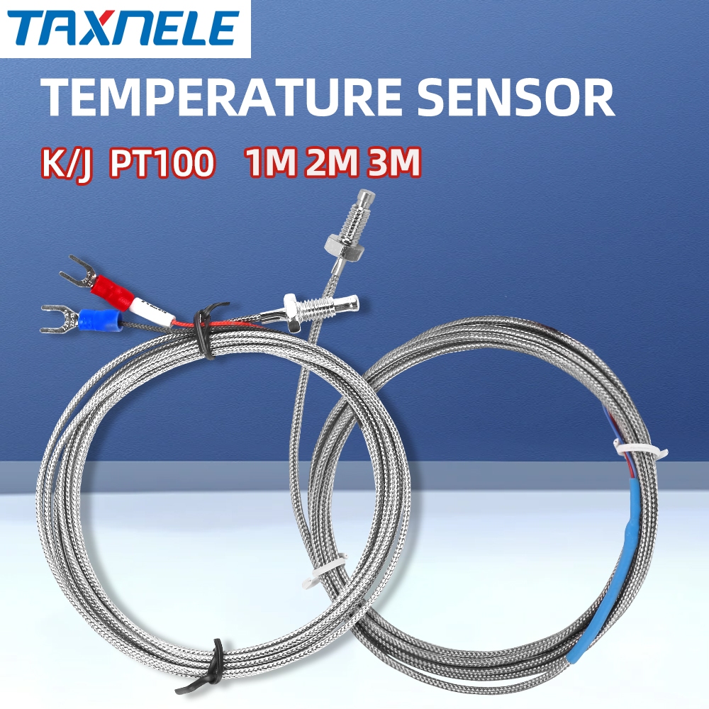 M6 Screw K J PT100 1M 2M 3M Cable RTD Thermocouple Oven Temperature ...